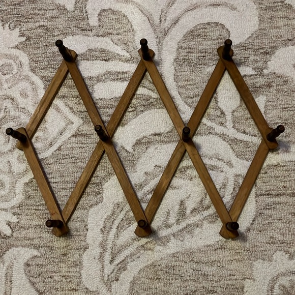 Wall Decor | Vintage Wooden Accordion Peg Rack | Poshmark